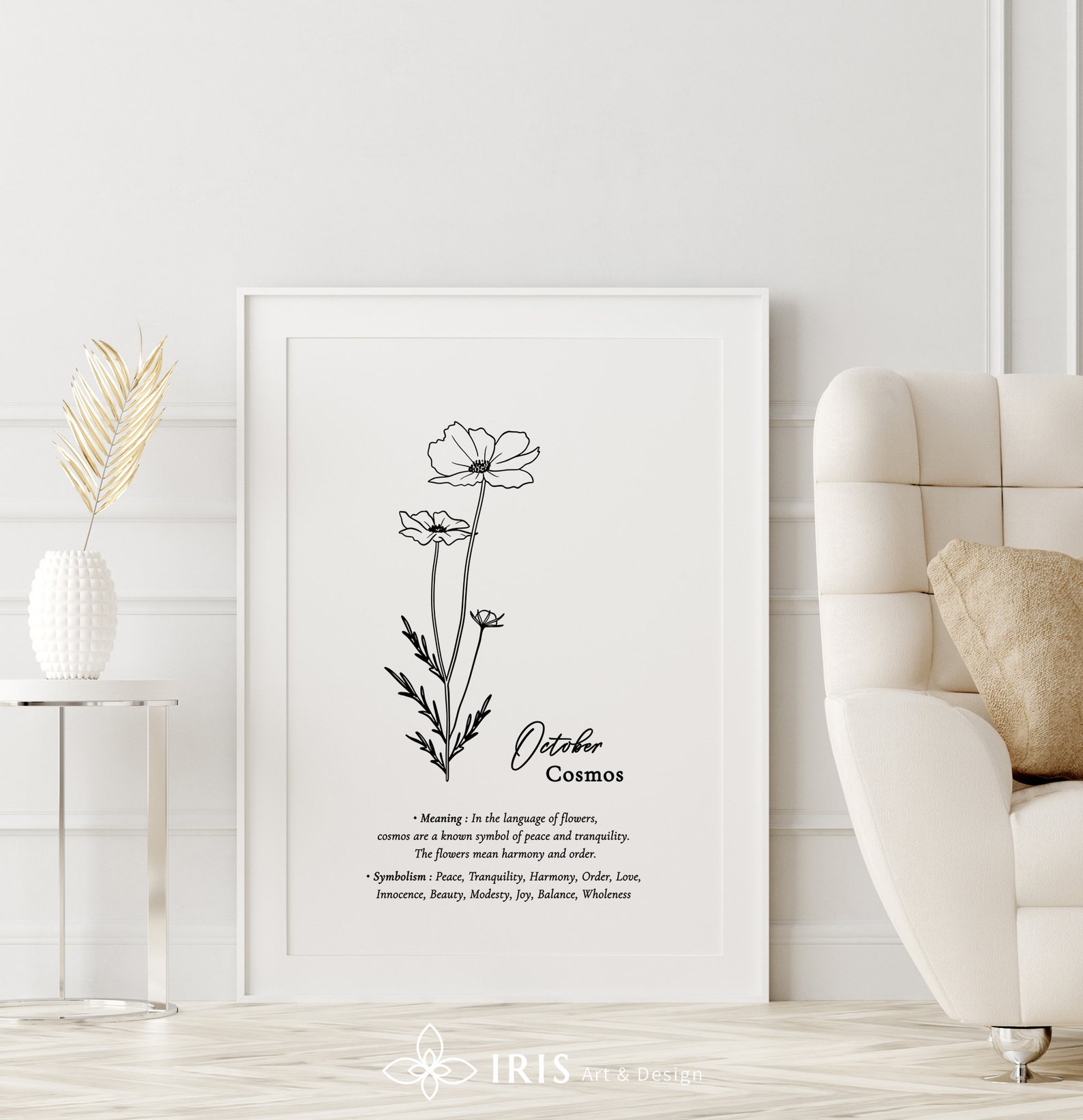 Birth Month Flower Print, Printable Wall Art, October Birth Month ...