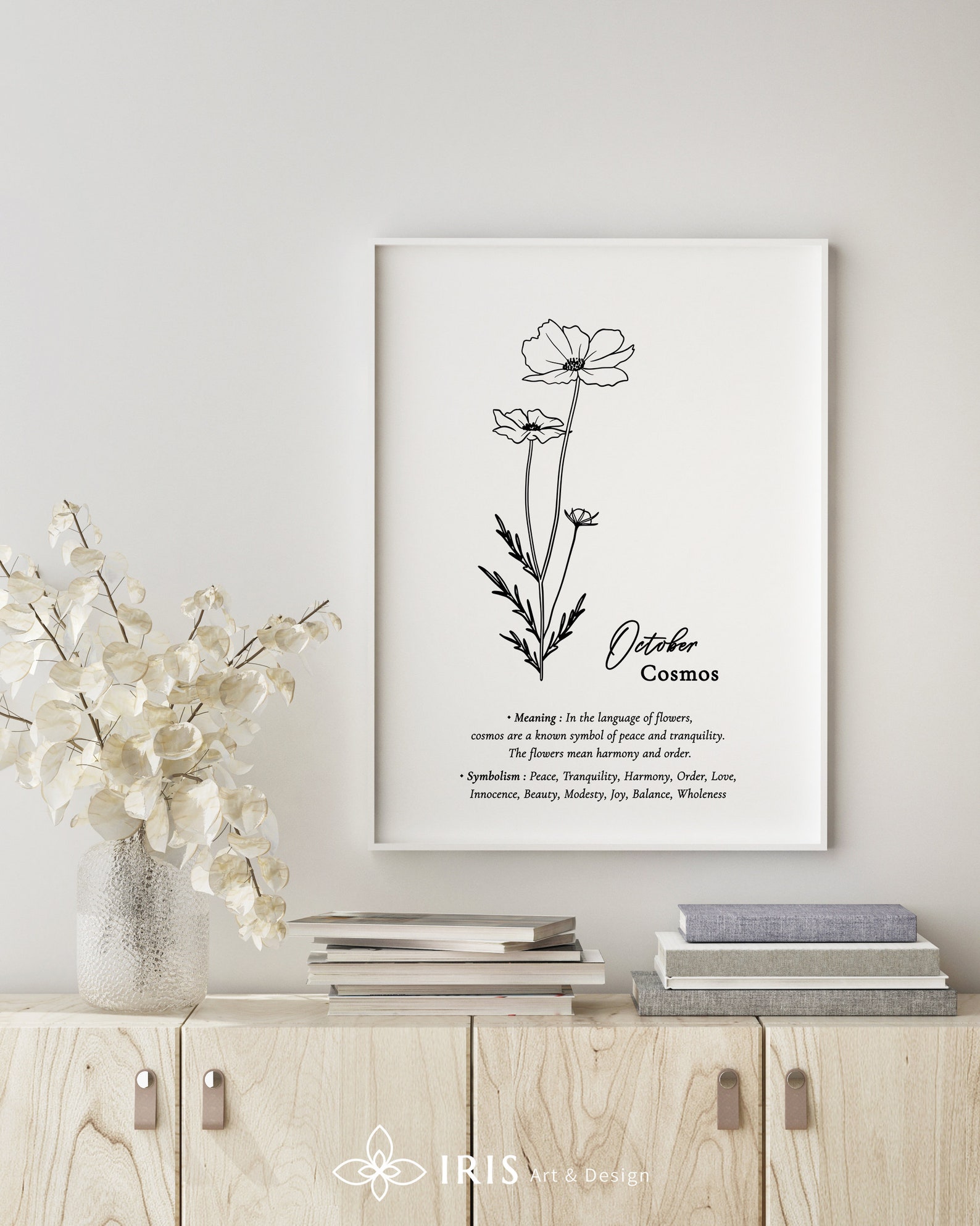 Birth Month Flower Print, Printable Wall Art, October Birth Month ...