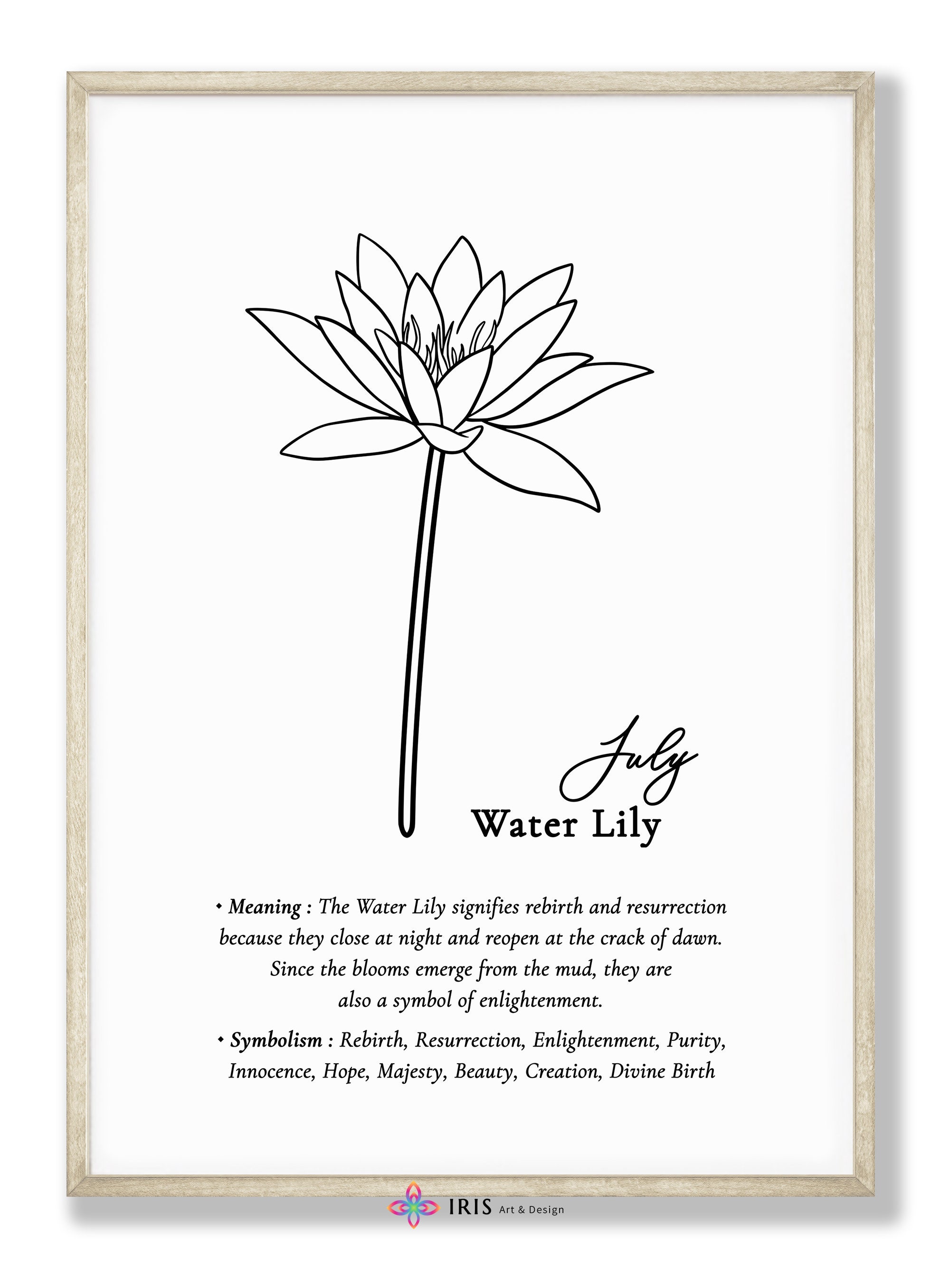 Birth Month Flower Print Printable Wall Art July Birth - Etsy