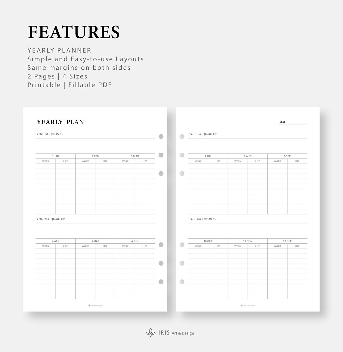 Quarterly Overview Printable on 2 Pages | Quarterly Goals | Quarterly ...