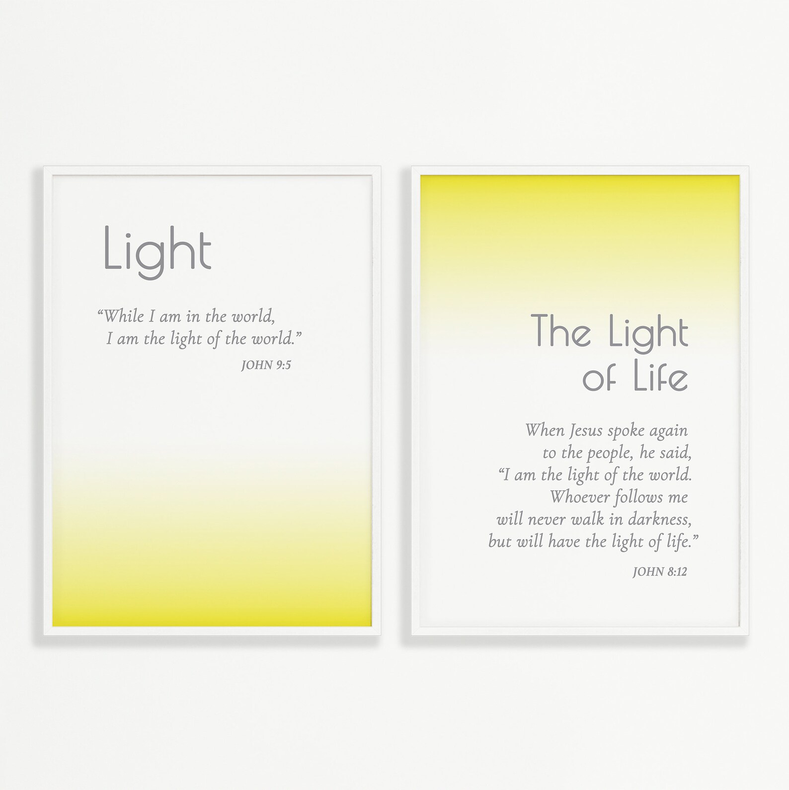 Light Print, Scripture Set of 2, Light Bible Verse Wall Art Set of 2 ...