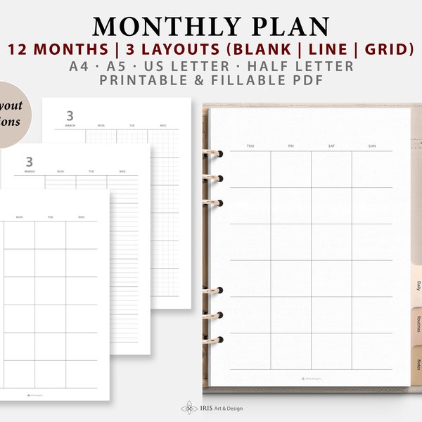 Monthly Planner - Etsy