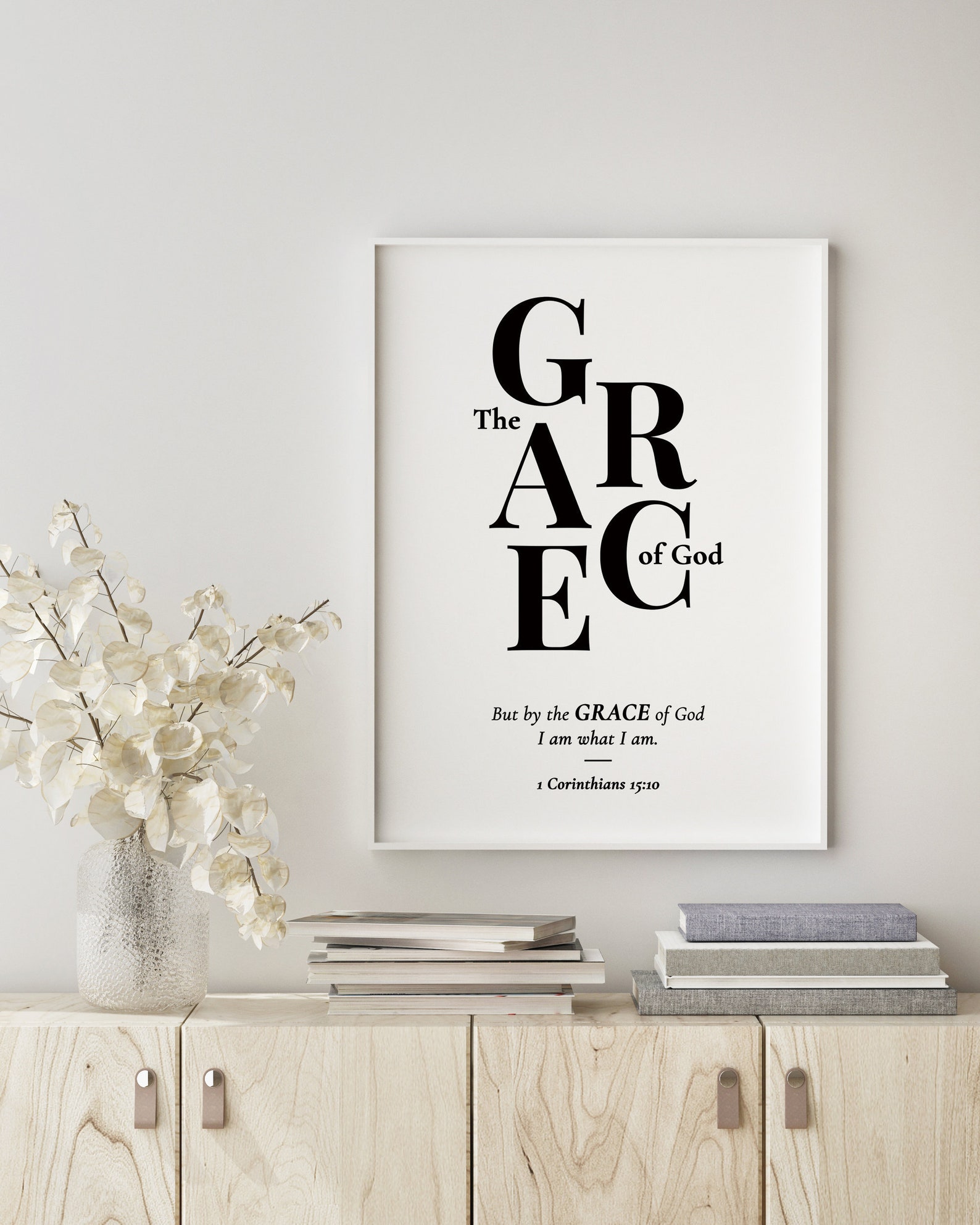 Grace Print Grace Printable Wall Art 1 Corinthians 15 10 - Etsy