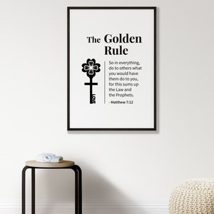 The Golden Rule, Bible Verse Wall Art, Matthew 7 12, Bible Quote Print ...