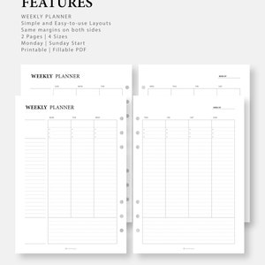Weekly To-do List Planner 2 Pages | Vertical Weekly Planner Printable ...