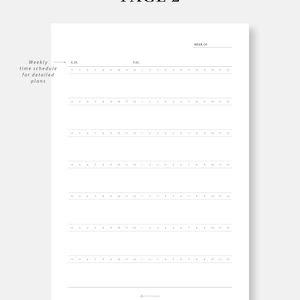 Weekly Planner 2 Pages Printable Week on Two Pages Weekly Overview Week ...