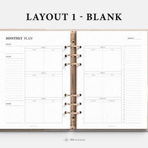 Monthly Planner Inserts Printable 2 Pages Monthly Work & Life to Do ...