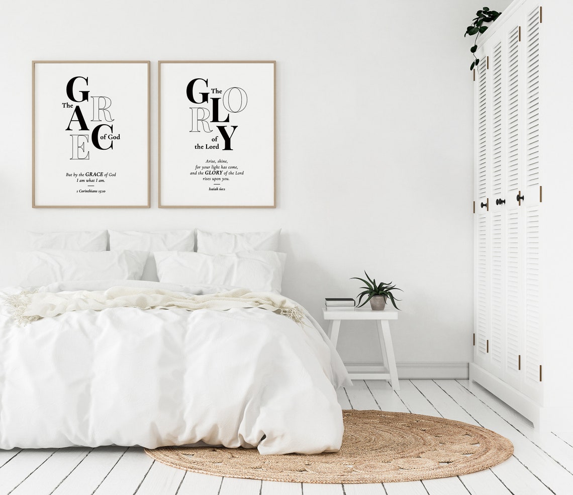 Grace Print Glory Print Bible Verse Wall Art Set of 2 - Etsy
