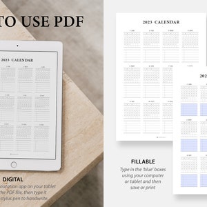 2023 2024 Yearly Calendar Planner Template Year at a Glance Calendar ...