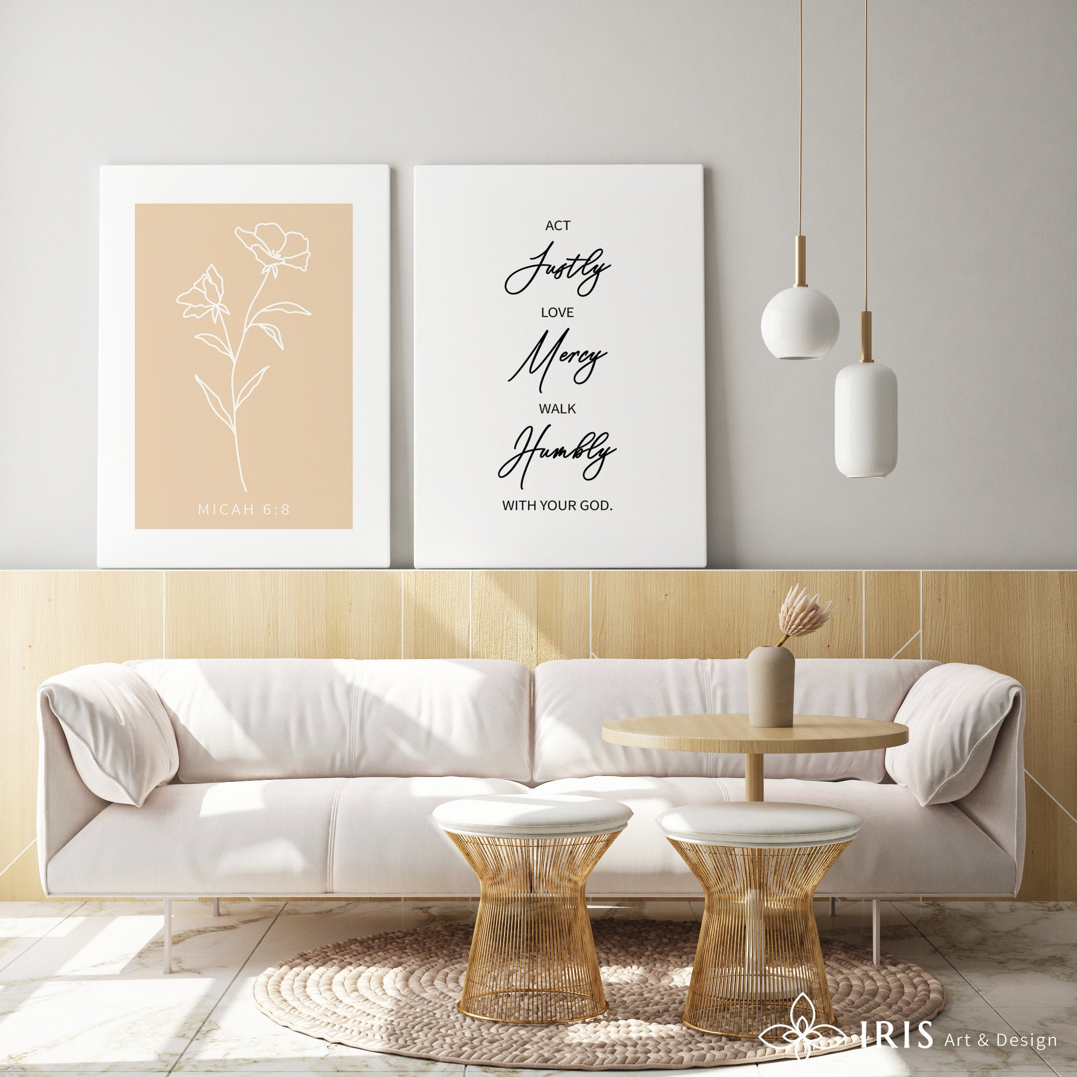 Micah 6:8 Bible Verse Wall Art Set Scripture Set of 2 - Etsy