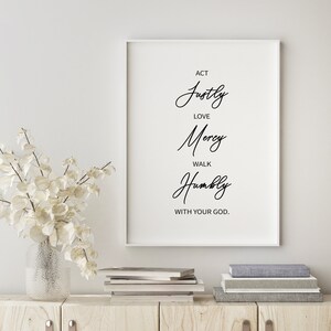 Micah 6:8, Bible Verse Wall Art Set, Scripture Set of 2, Christian ...