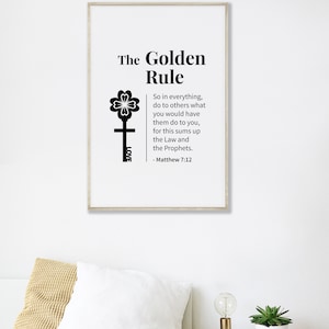 The Golden Rule, Bible Verse Wall Art, Matthew 7 12, Bible Quote Print ...