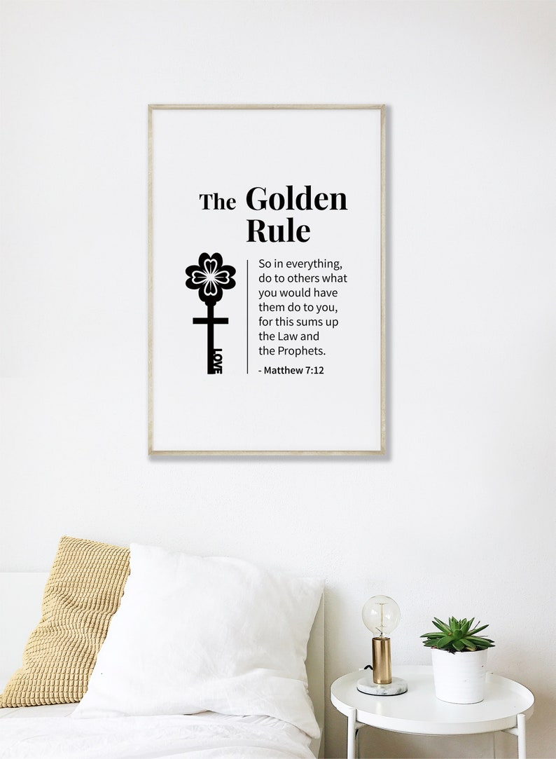 The Golden Rule, Bible Verse Wall Art, Matthew 7 12, Bible Quote Print ...