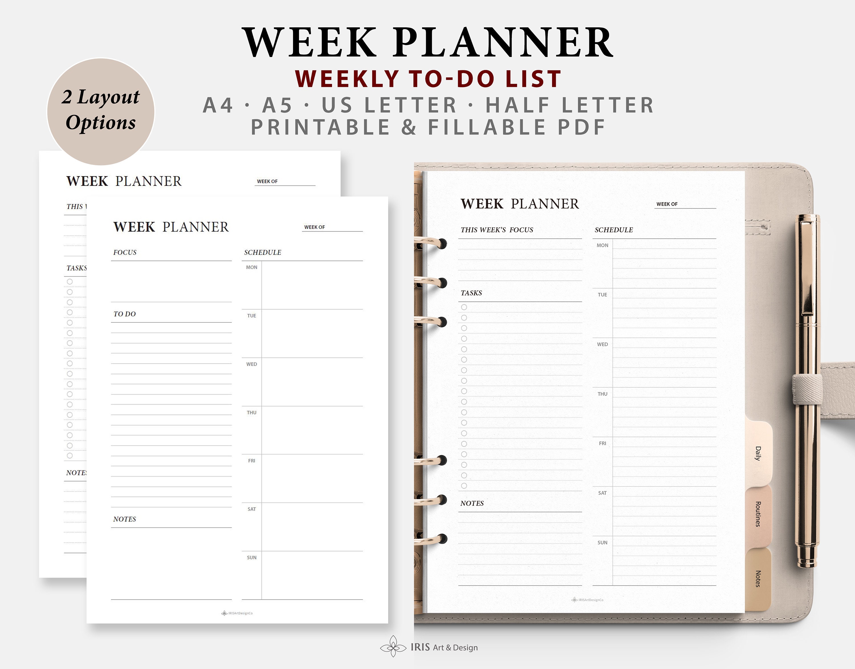 Week Planner Printable Weekly to Do List Weekly Schedule Weekly Planner ...