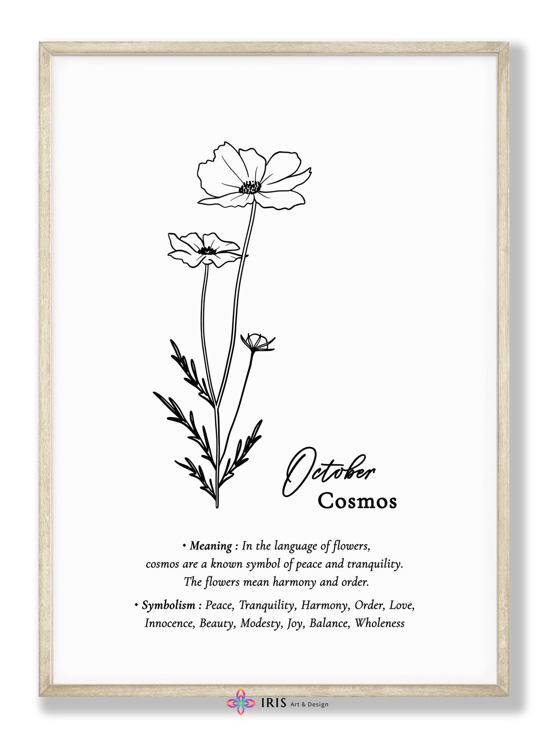 Birth Month Flower Print Printable Wall Art October Birth - Etsy