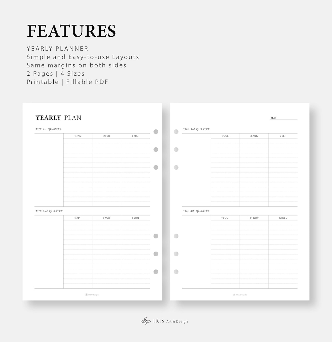 Quarterly Planner Printable on 2 Pages Quarterly Goals & to Do List ...