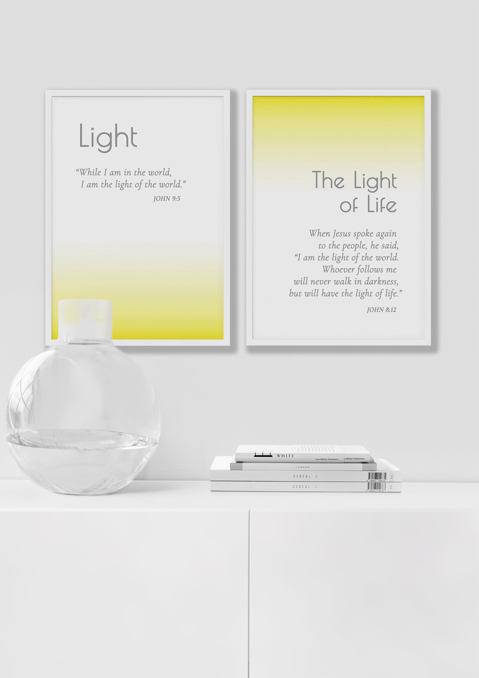 Light Print, Scripture Set of 2, Light Bible Verse Wall Art Set of 2 ...