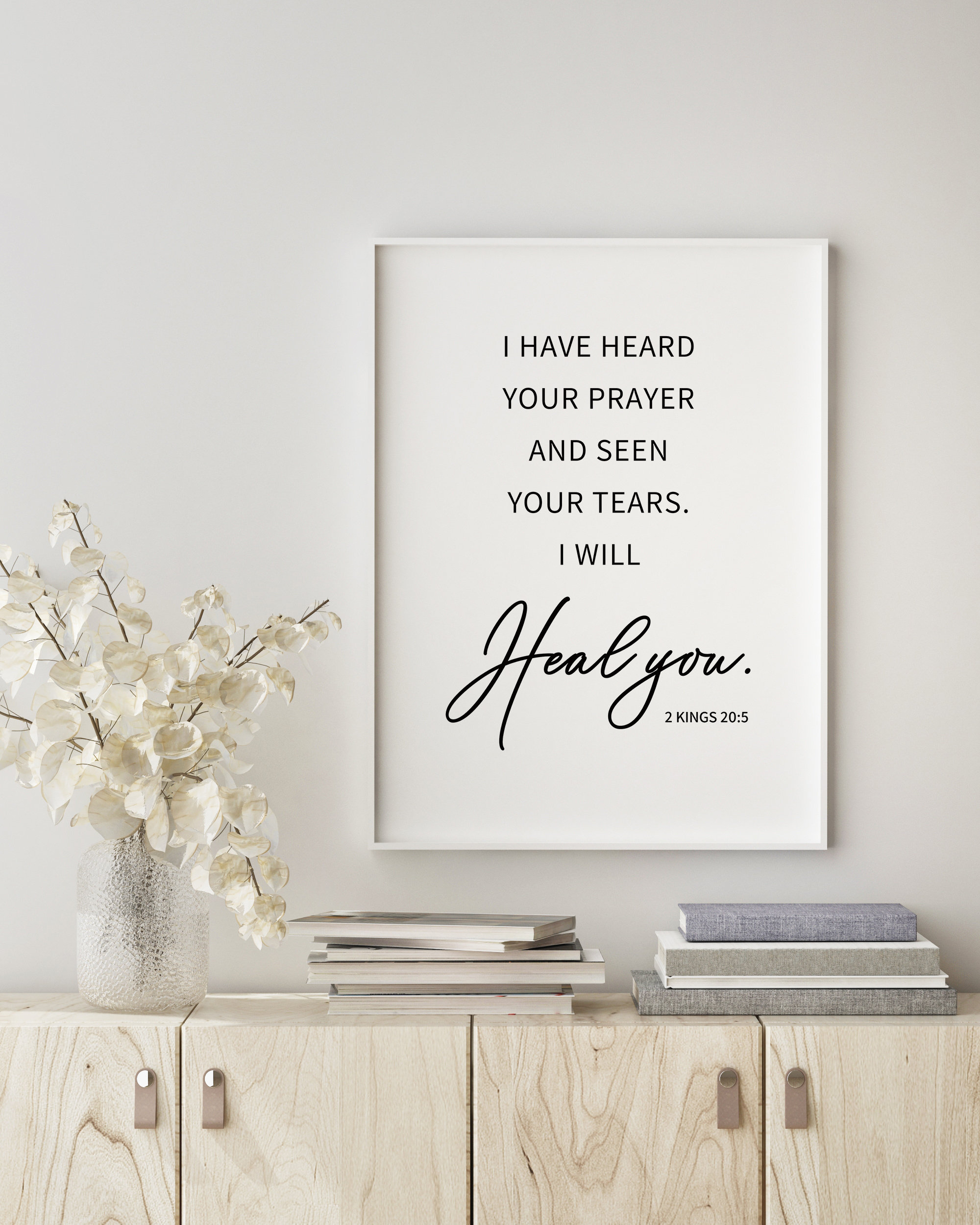Heal Bible Verse Printable Wall Art, I Will Heal You Print, 2 Kings 20 ...