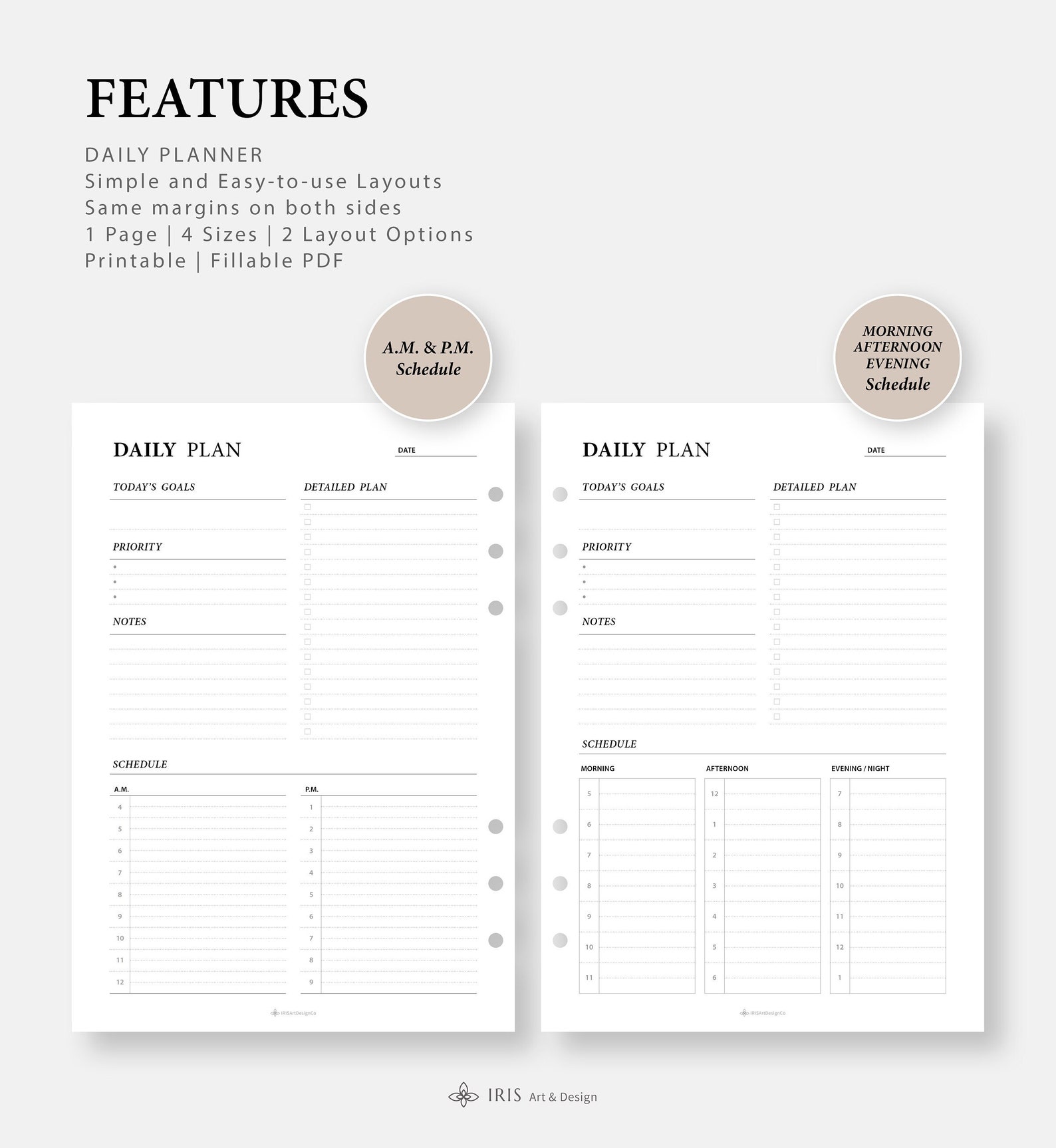 Daily Planner Printable Time Blocking Half Hour Daily Planner Day ...