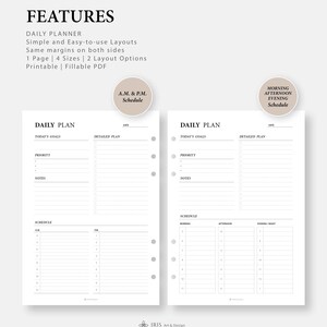 Daily Planner Printable | Time Blocking Half Hour Daily Planner | Day ...