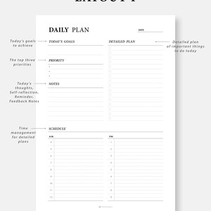 Daily Planner Printable | Time Blocking Half Hour Daily Planner | Day ...