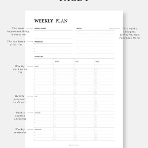Weekly to Do List Printable | Weekly Planner 2 Pages | Weekly Routine ...