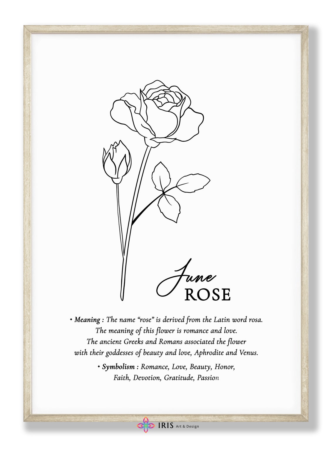 Birth Month Flower Print Printable Wall Art June Birth - Etsy