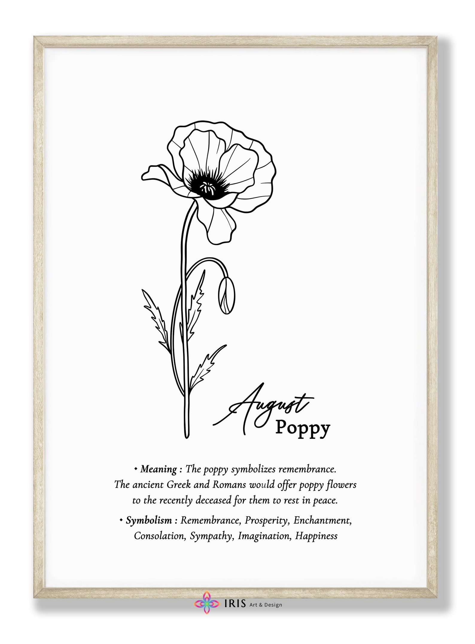 Birth Month Flower Print Printable Wall Art August Birth - Etsy