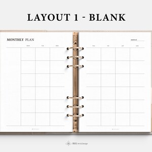 Monthly Planner Printable Undated Minimalist Monthly Calendar Template ...