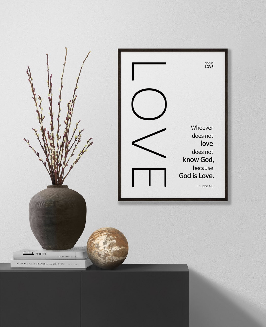 God is Love Print | Love Bible Verse | Love Wall Art | Love Print ...