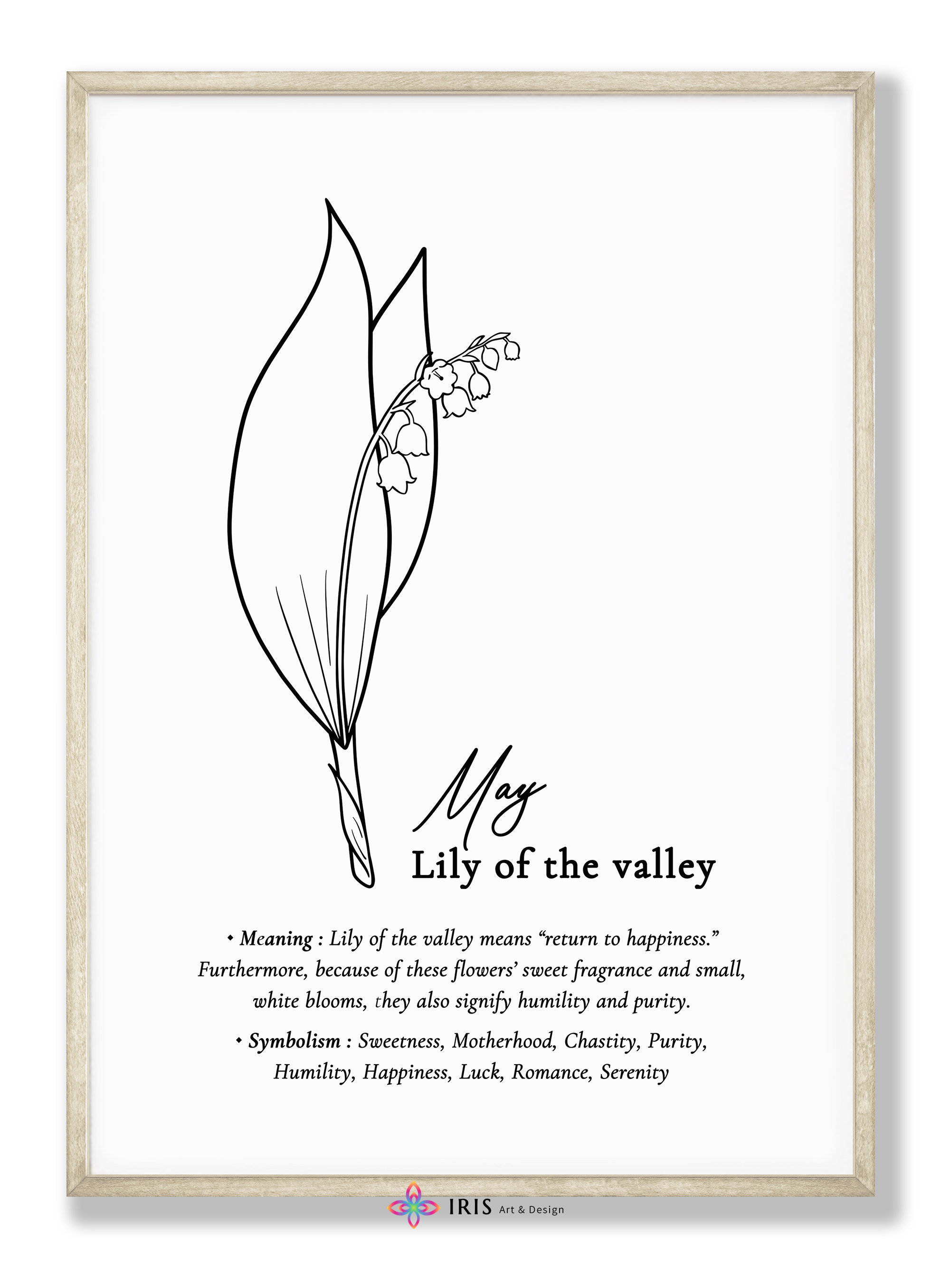 Birth Month Flower Print, Printable Wall Art, May Birth Month, Lily of ...