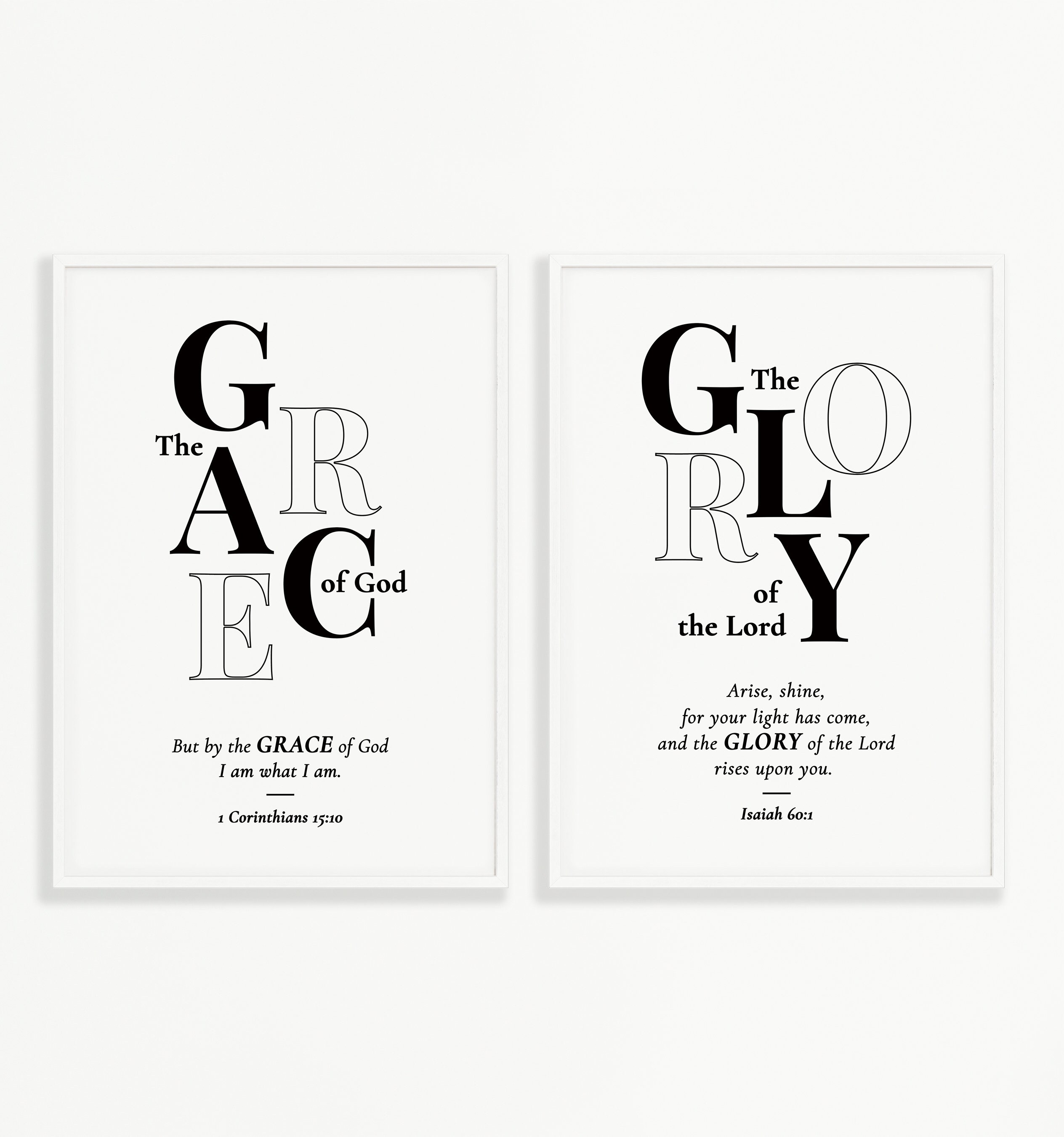 Grace Print Glory Print Bible Verse Wall Art Set of 2 - Etsy