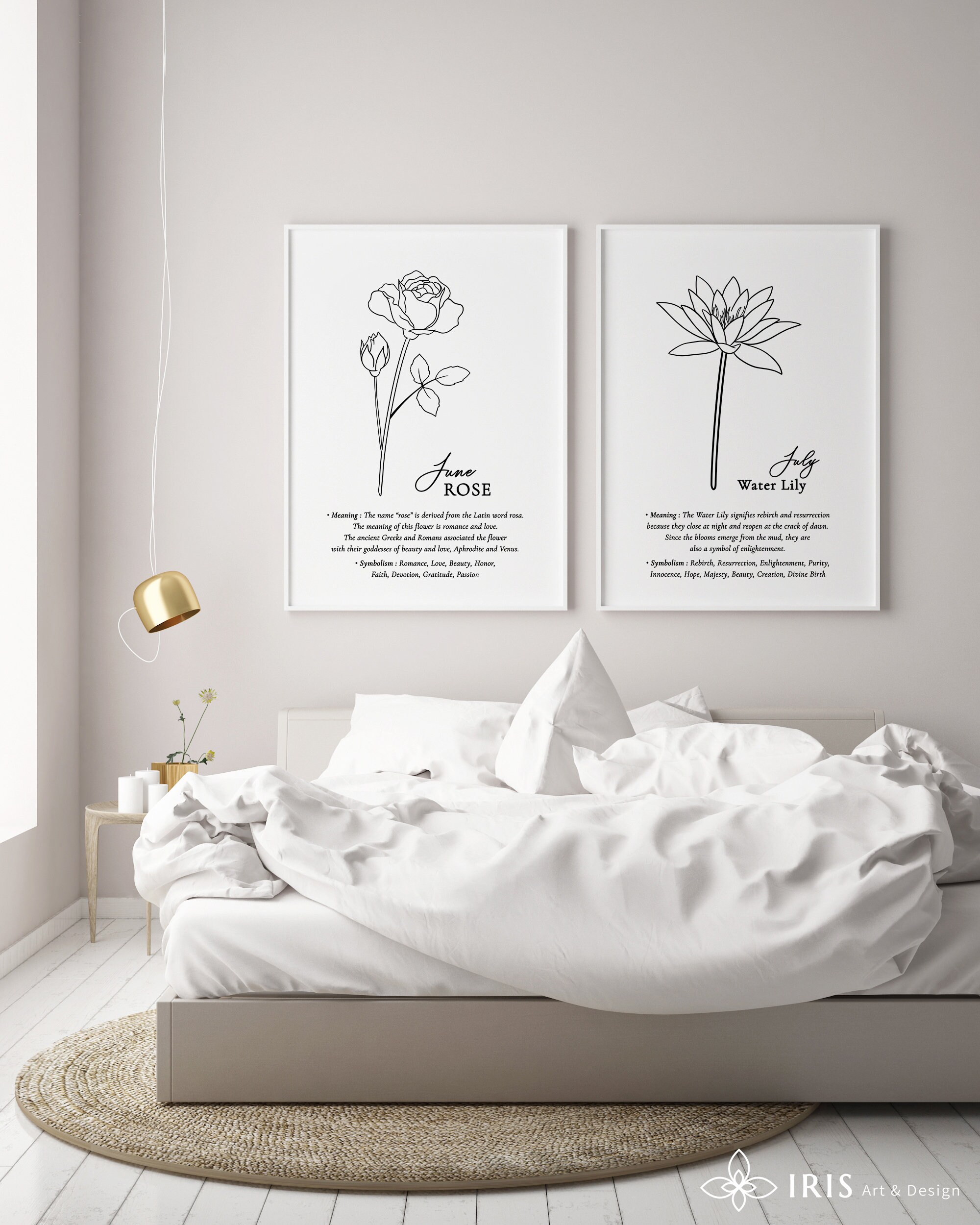 Birth Month Flower Print Printable Wall Art July Birth - Etsy