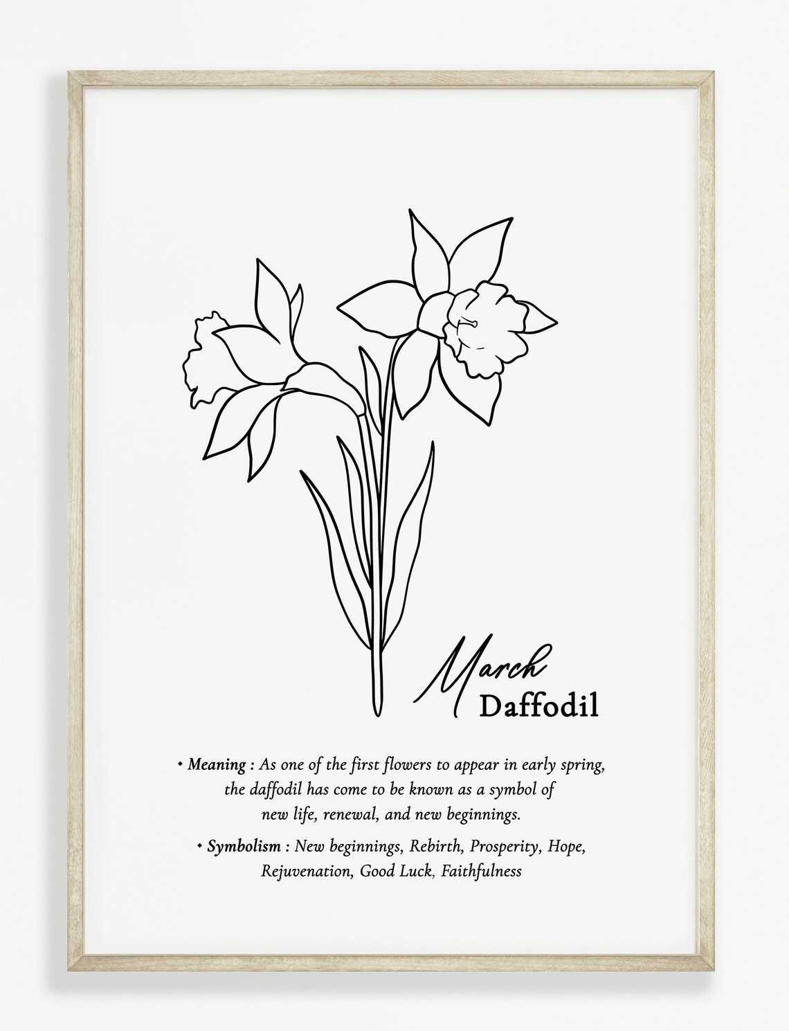 Birth Month Flower Print, Printable Wall Art, March Birth Month ...