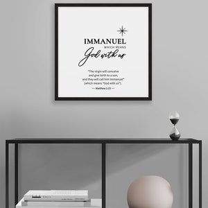 Immanuel Print, God With Us, Matthew 1:23, Bible Verse Printable Wall ...