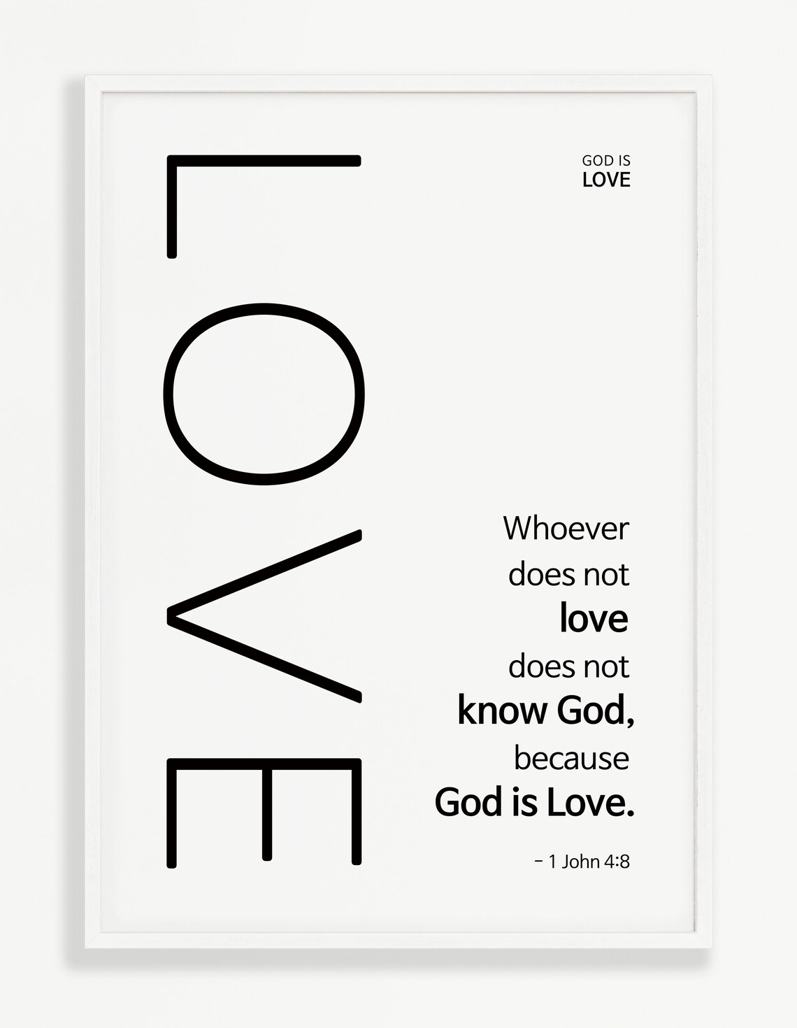 God is Love Print Love Bible Verse Love Wall Art Love Print Love Quote ...