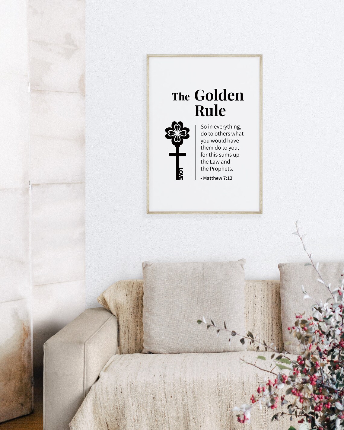 The Golden Rule, Bible Verse Wall Art, Matthew 7 12, Bible Quote Print ...