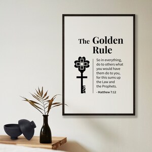 The Golden Rule, Bible Verse Wall Art, Matthew 7 12, Bible Quote Print ...