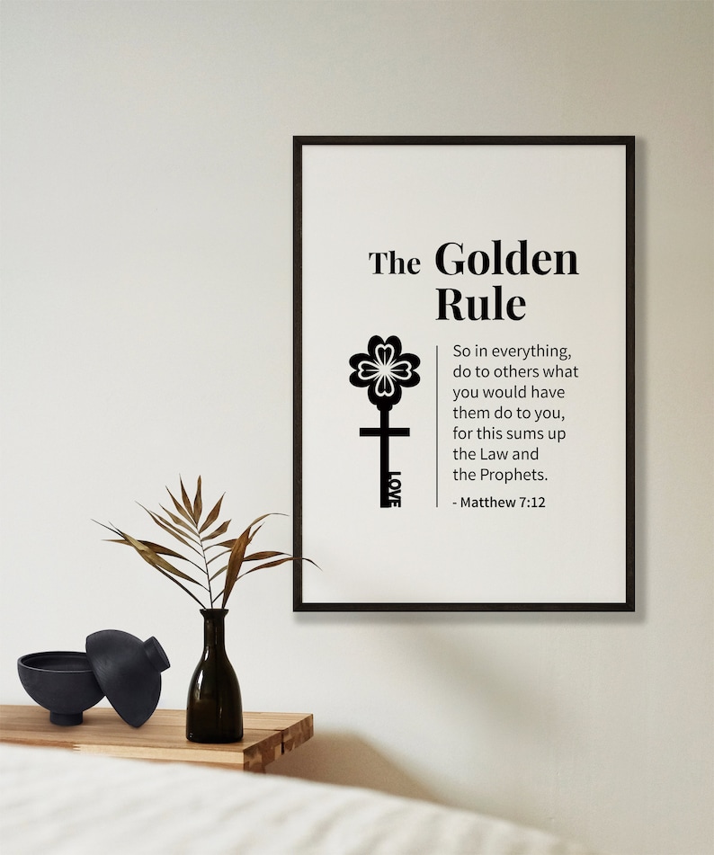 The Golden Rule, Bible Verse Wall Art, Matthew 7 12, Bible Quote Print ...