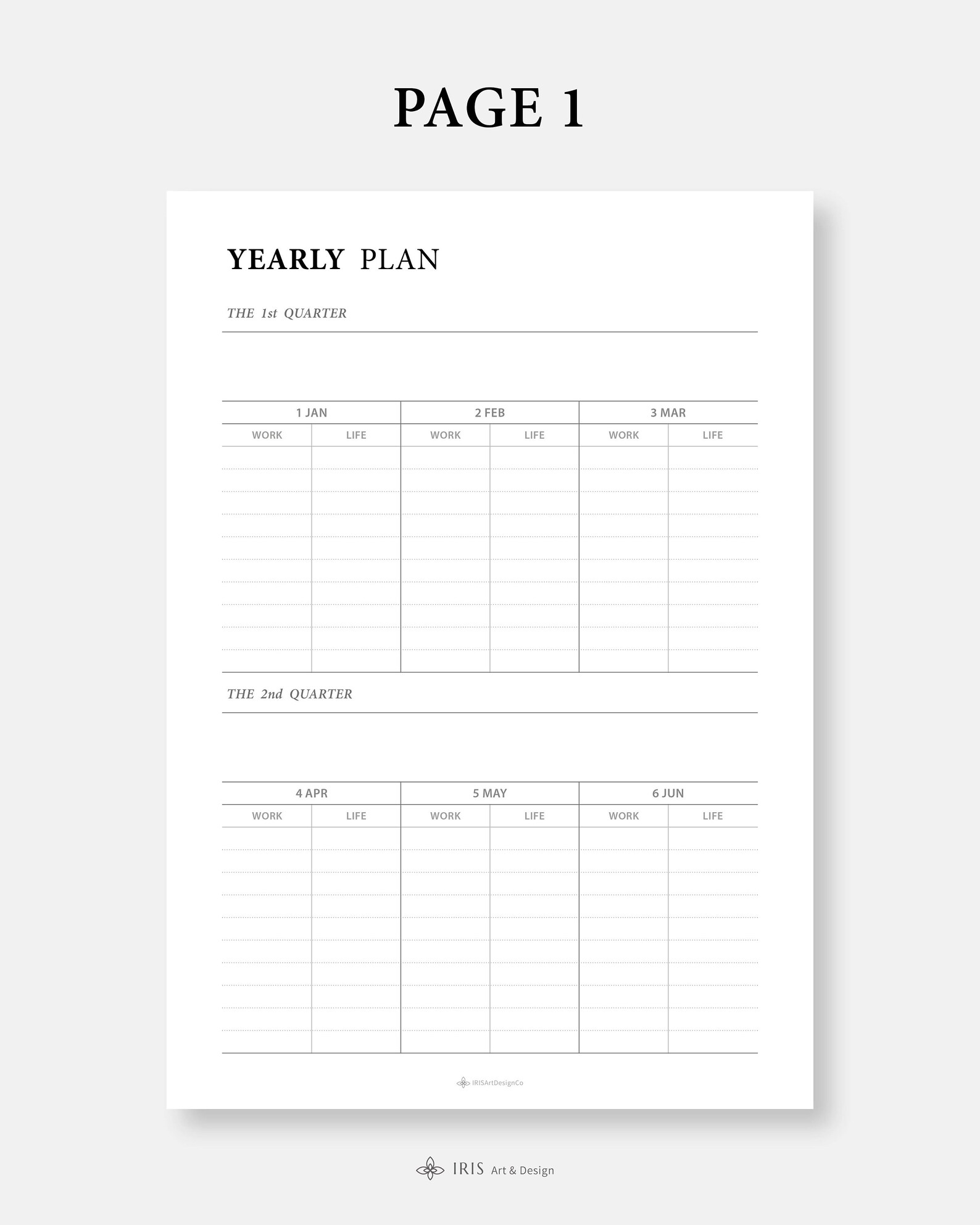 Quarterly Overview Printable on 2 Pages | Quarterly Goals | Quarterly ...