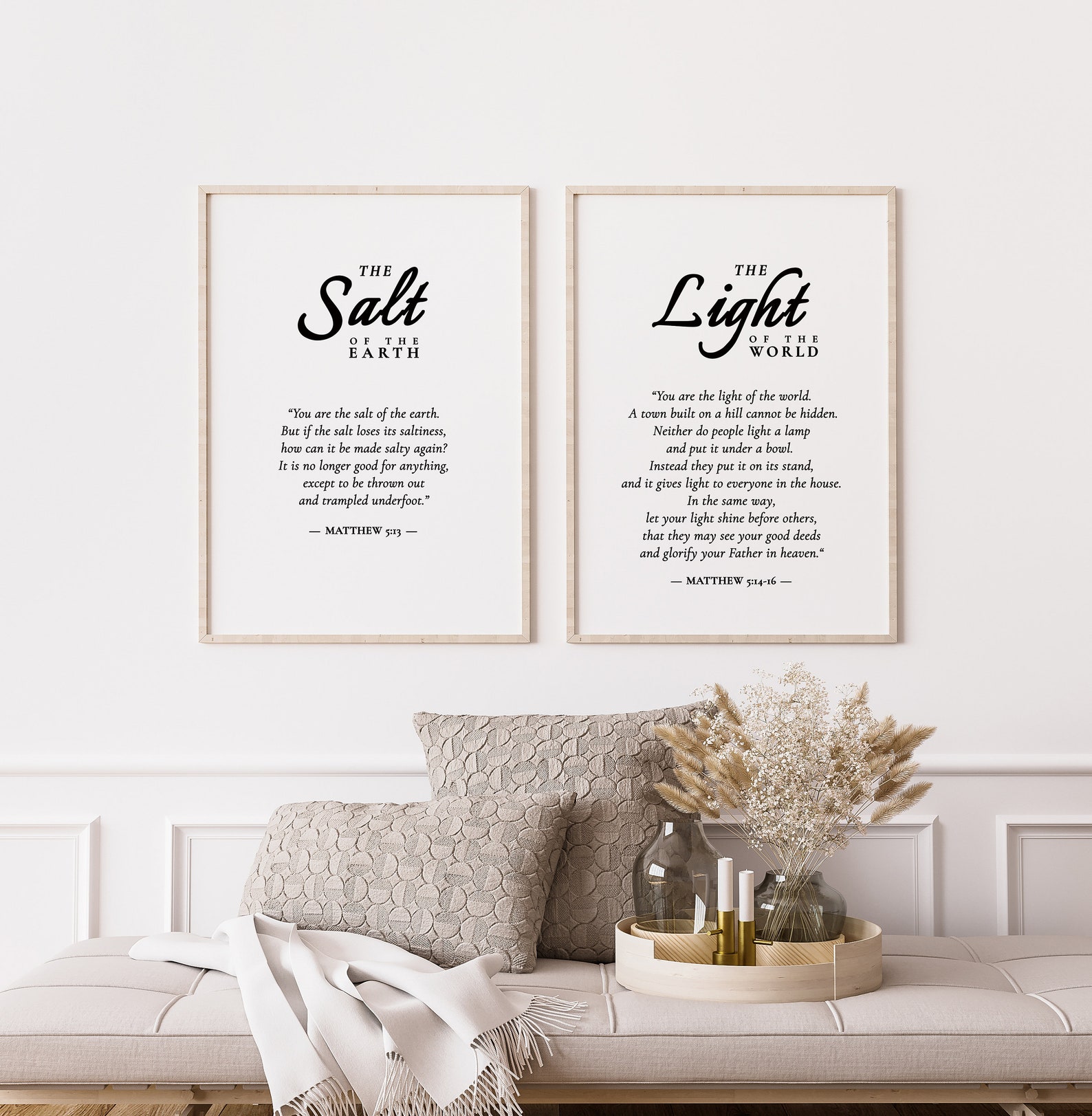 Salt and Light Prints, Printable, Bible Verse Wall Art Set of 2, Modern ...