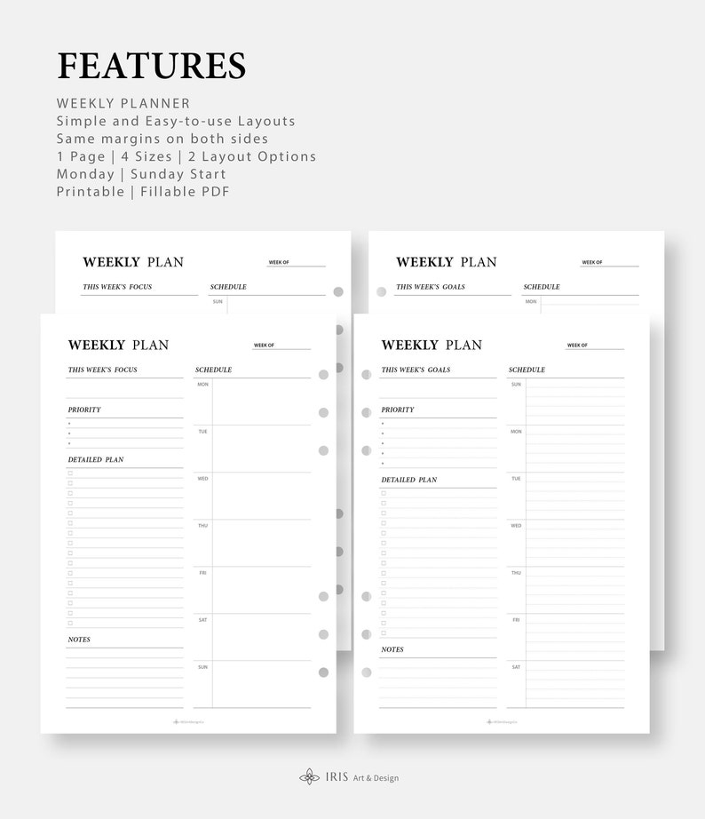 Weekly Planner Template | Priority to Do List | Weekly Schedule | Week ...
