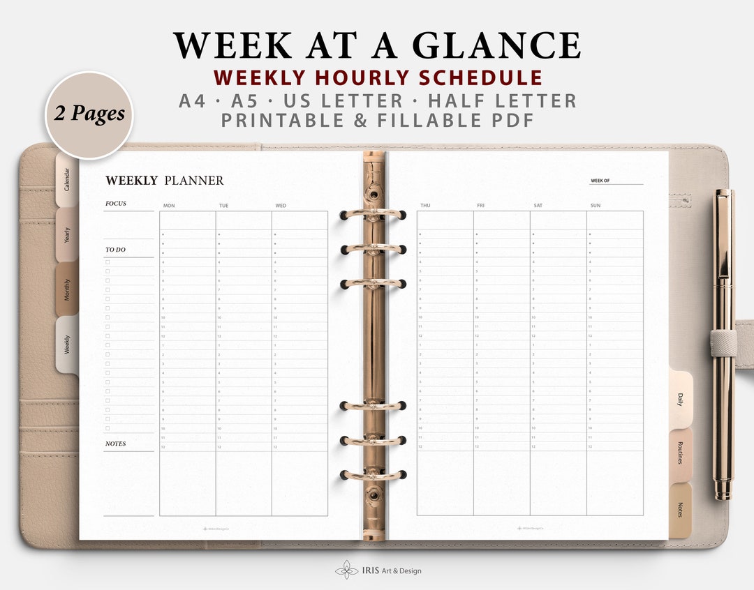 Weekly Planner Template Weekly Planner 2 Pages Printable - Etsy