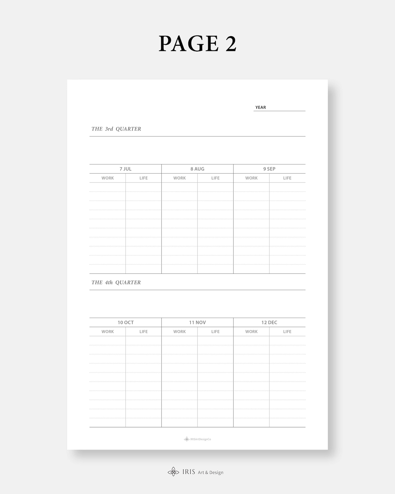 Quarterly Overview Printable on 2 Pages | Quarterly Goals | Quarterly ...