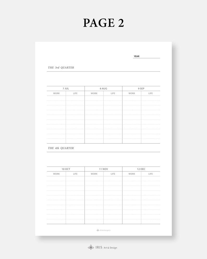 Quarterly Overview Printable on 2 Pages | Quarterly Goals | Quarterly ...