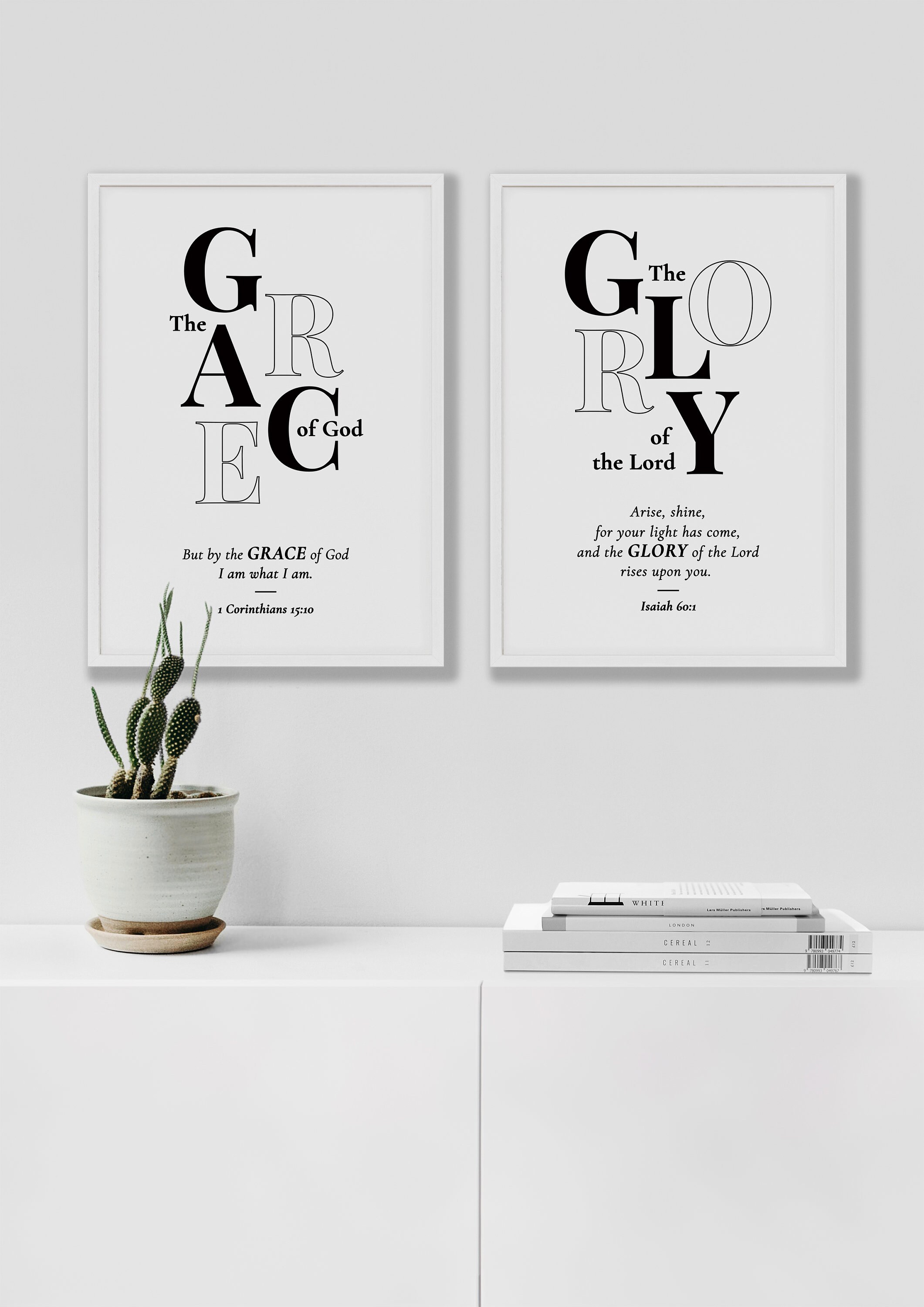 Grace Print Glory Print Bible Verse Wall Art Set of 2 - Etsy