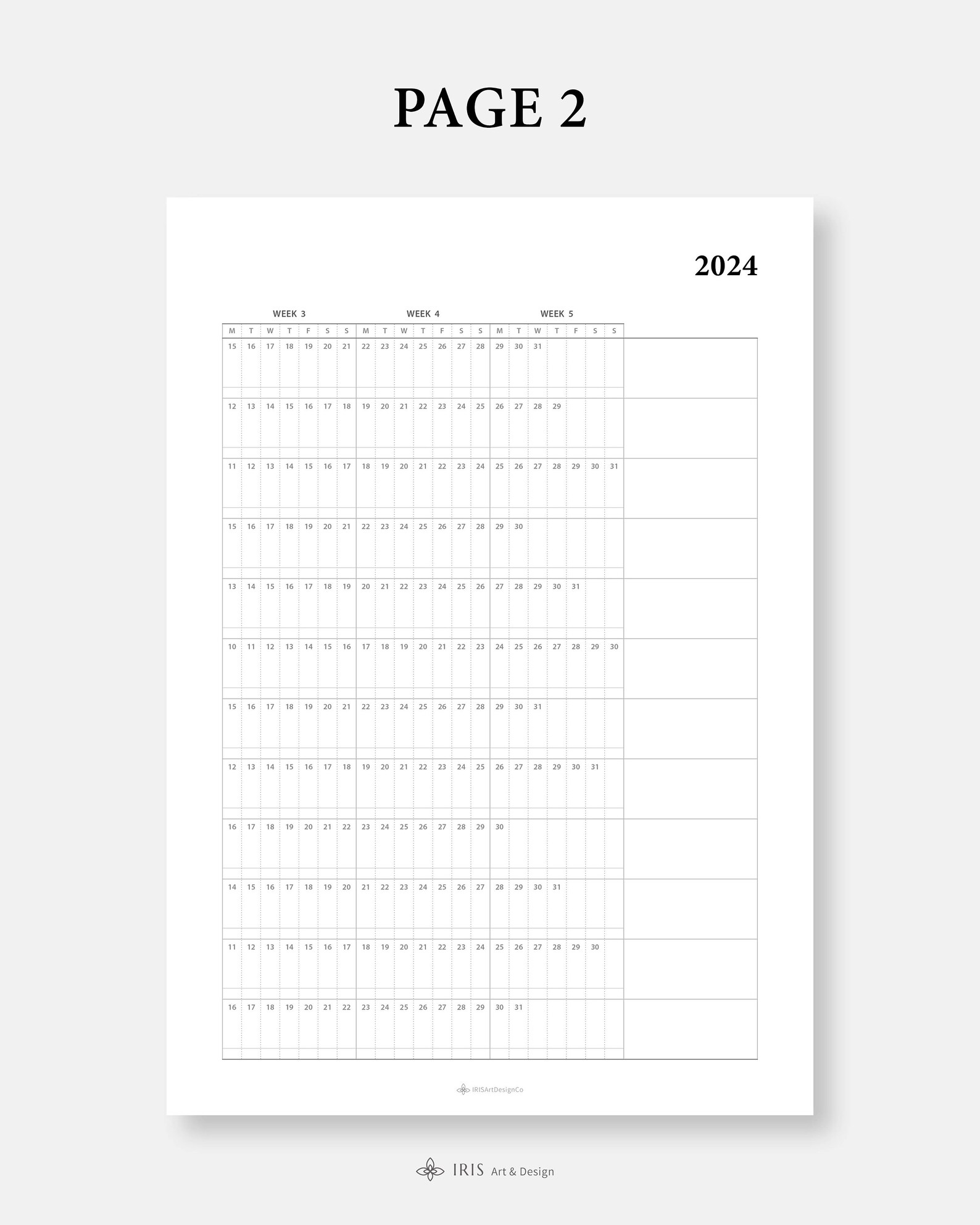 2024 Year at a Glance Printable Inserts Yearly 12 Months Overview ...