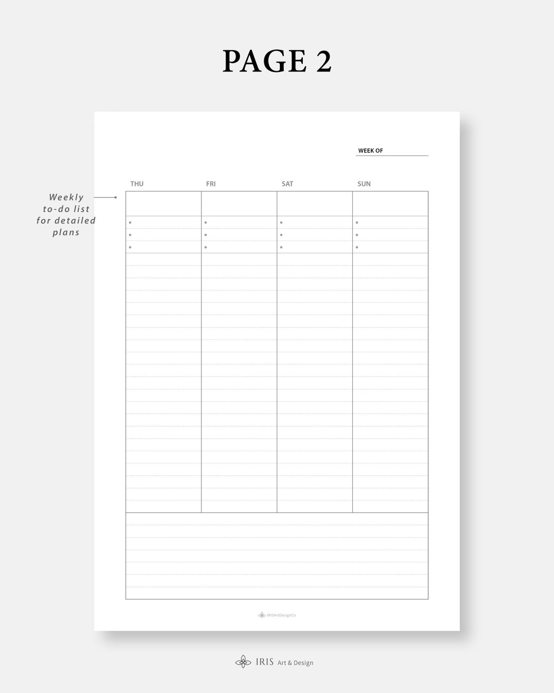 Weekly To-do List Planner 2 Pages Vertical Weekly Planner Printable ...