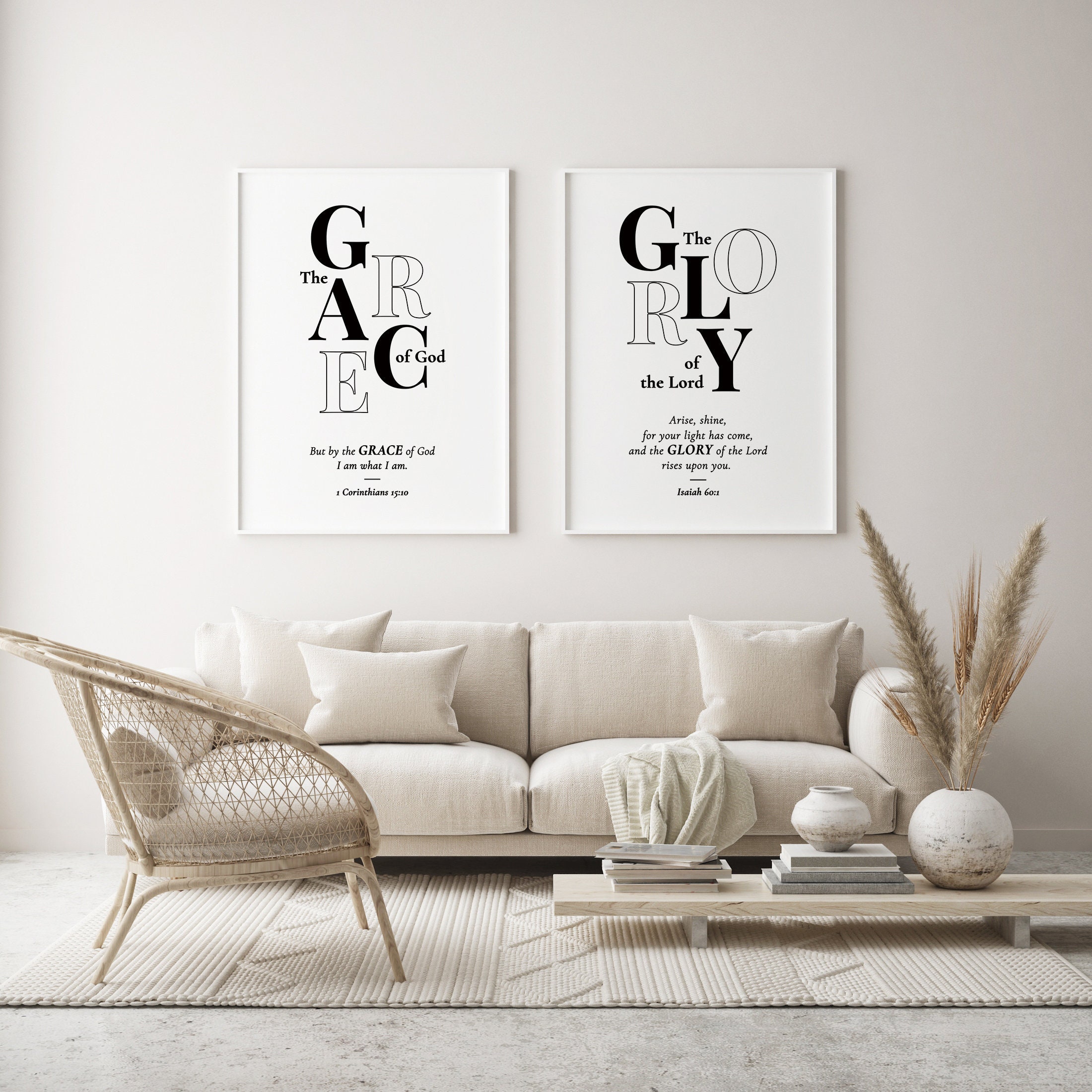 Grace Print Glory Print Bible Verse Wall Art Set of 2 - Etsy