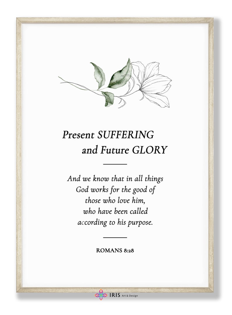 Romans 8:28 Bible Verse Wall Art Printable Floral Scripture - Etsy